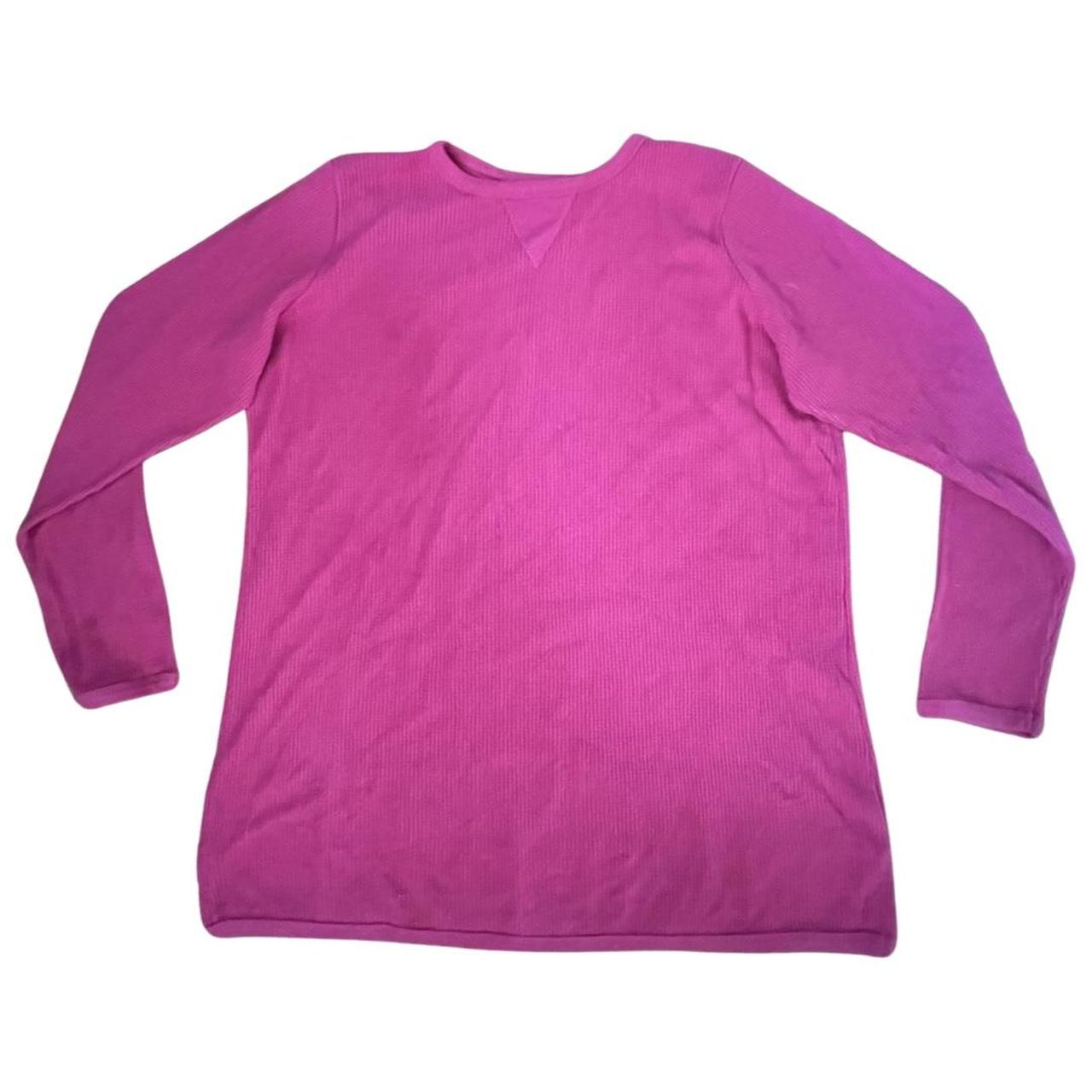 pink thermal long sleeve love a good basic pink... - Depop