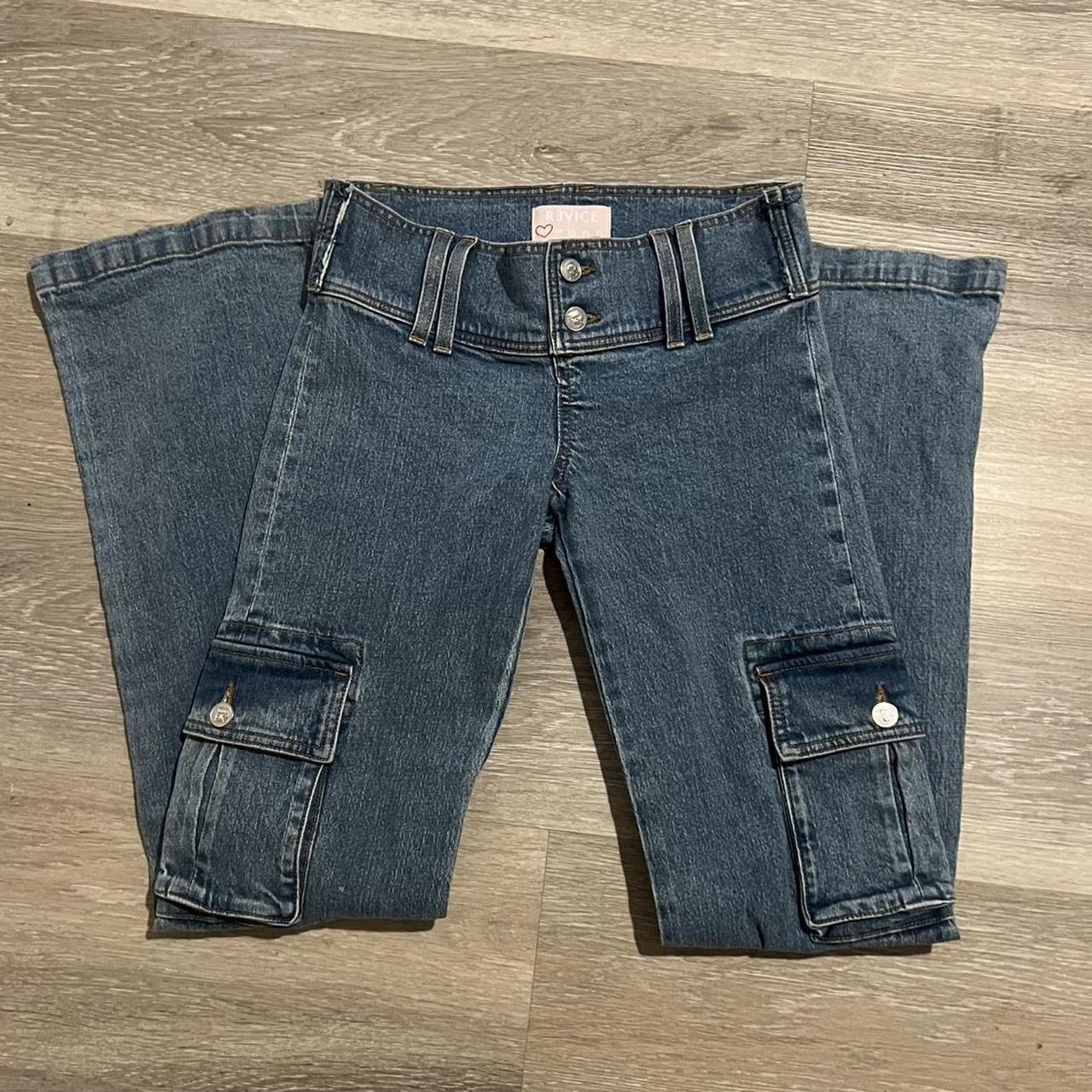 Low rise Revice flare cargo jeans #y2k cassie... | Depop
