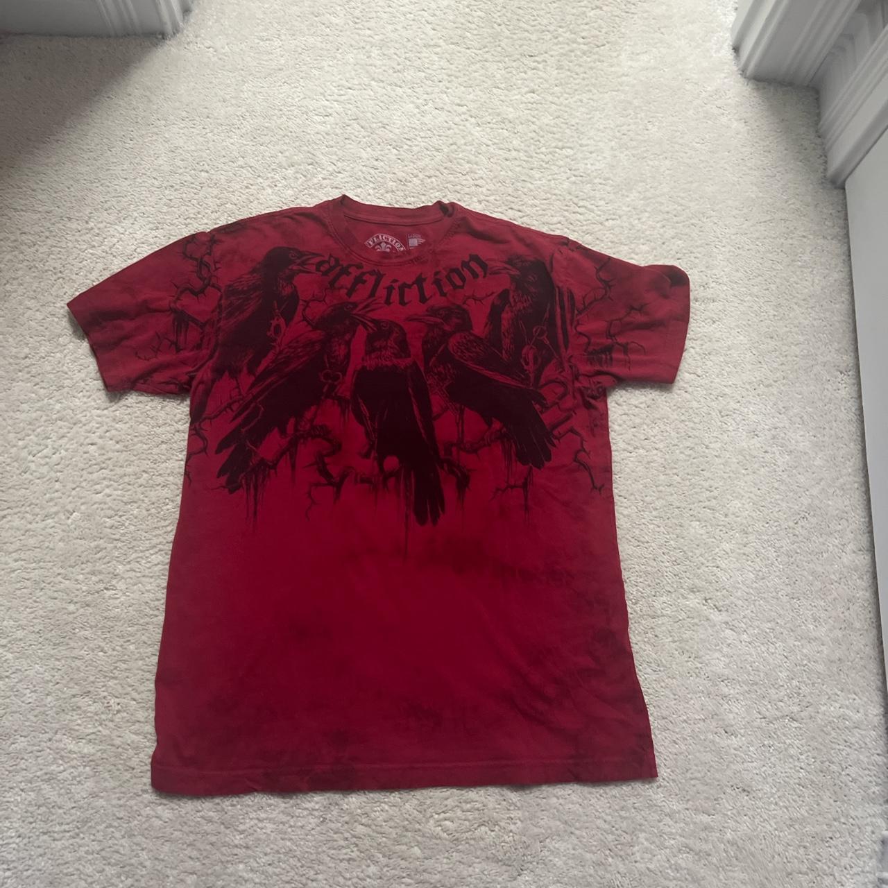 red affliction crows tee size L mens - Depop