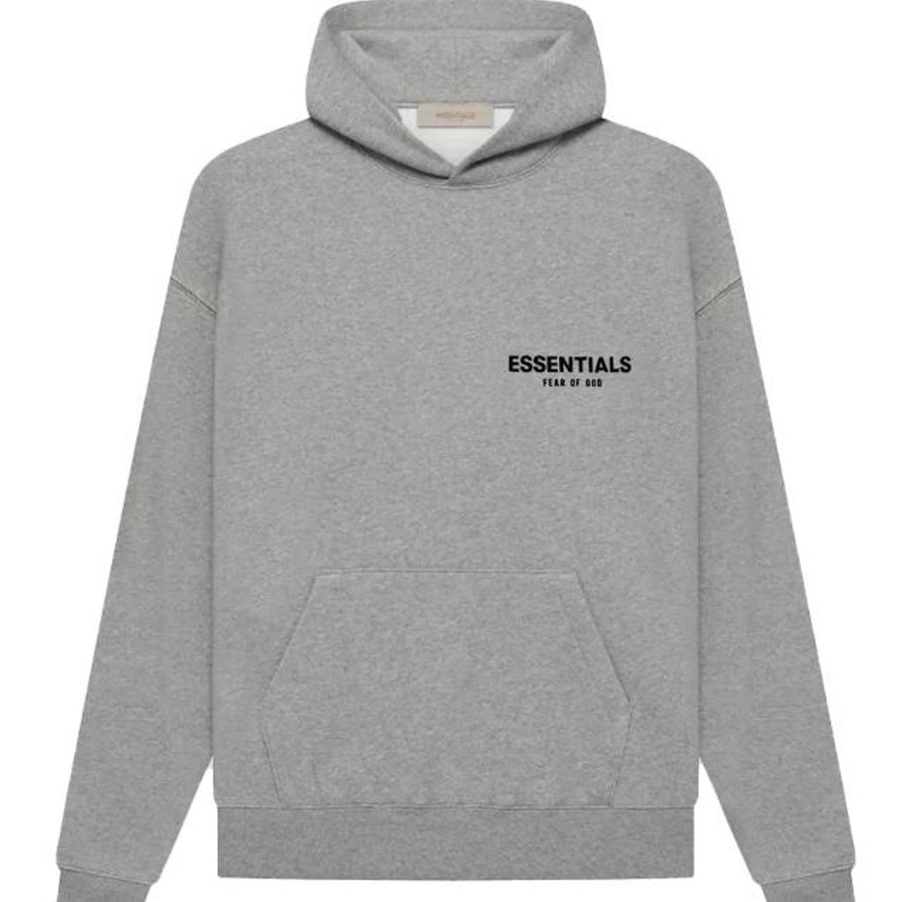 Essentials Men's Grey Hoodie | Depop