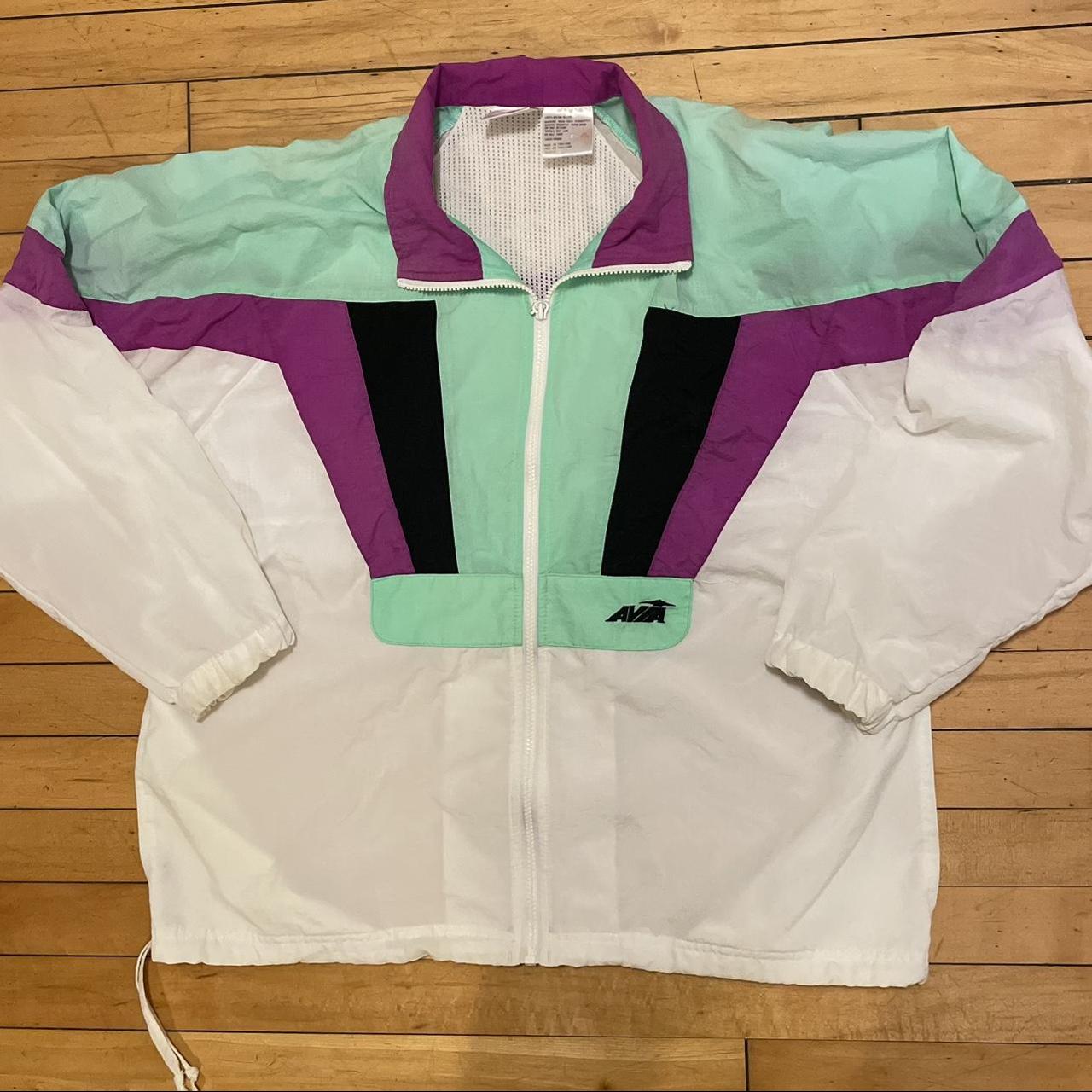 Vintage 80s 1980s Avia Full Zip Color Block... - Depop