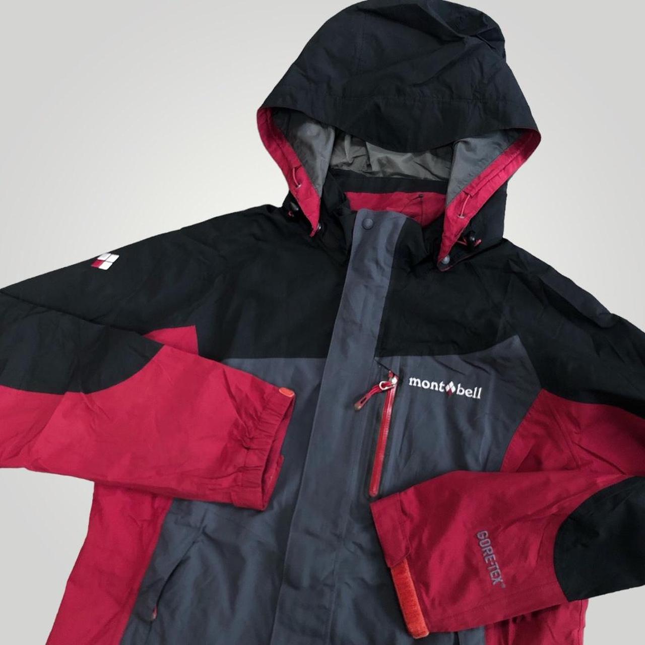 Montbell GoreTex jacket in cherry red, grey and... - Depop
