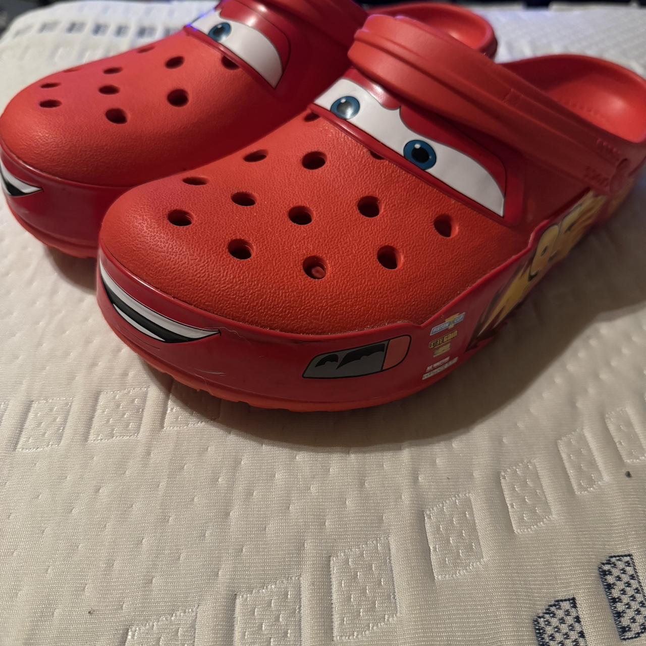 Lightly used Lightning McQueen crocs Size 10 in... - Depop
