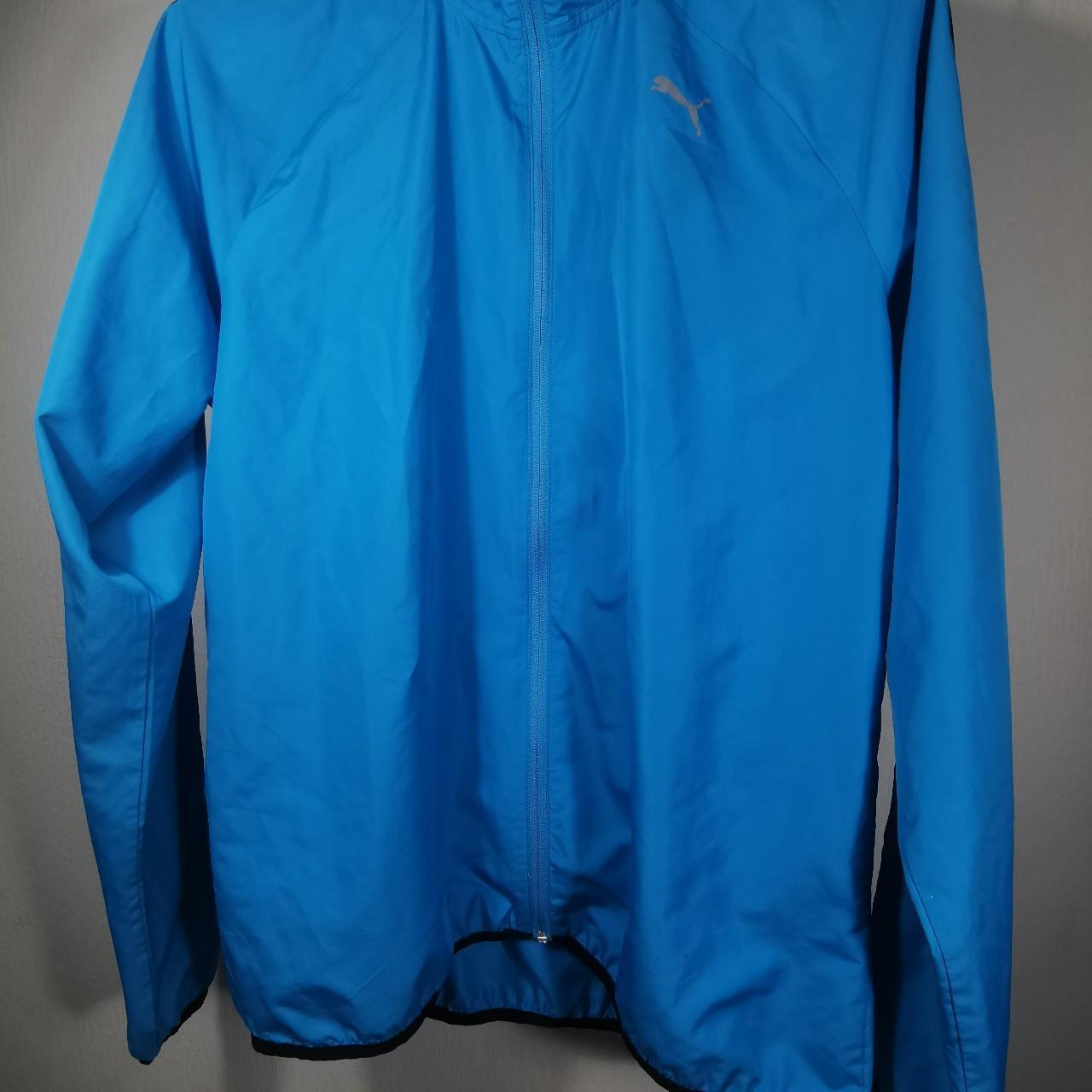 Puma PE Running Wind Jacket - Atomic Blue-Black Size... - Depop