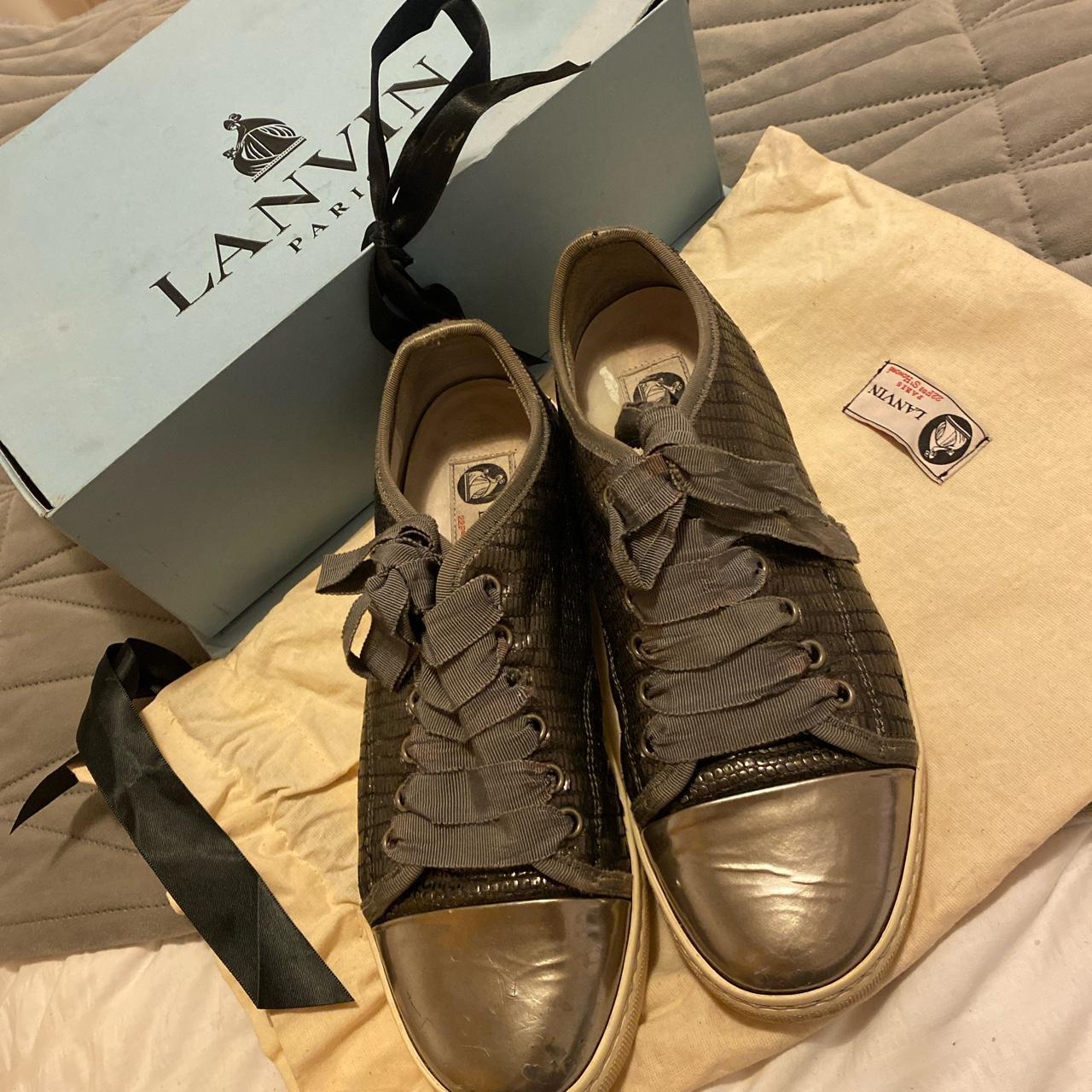 Uk 4 silver snake skin lanvins Small scuffs to the... - Depop