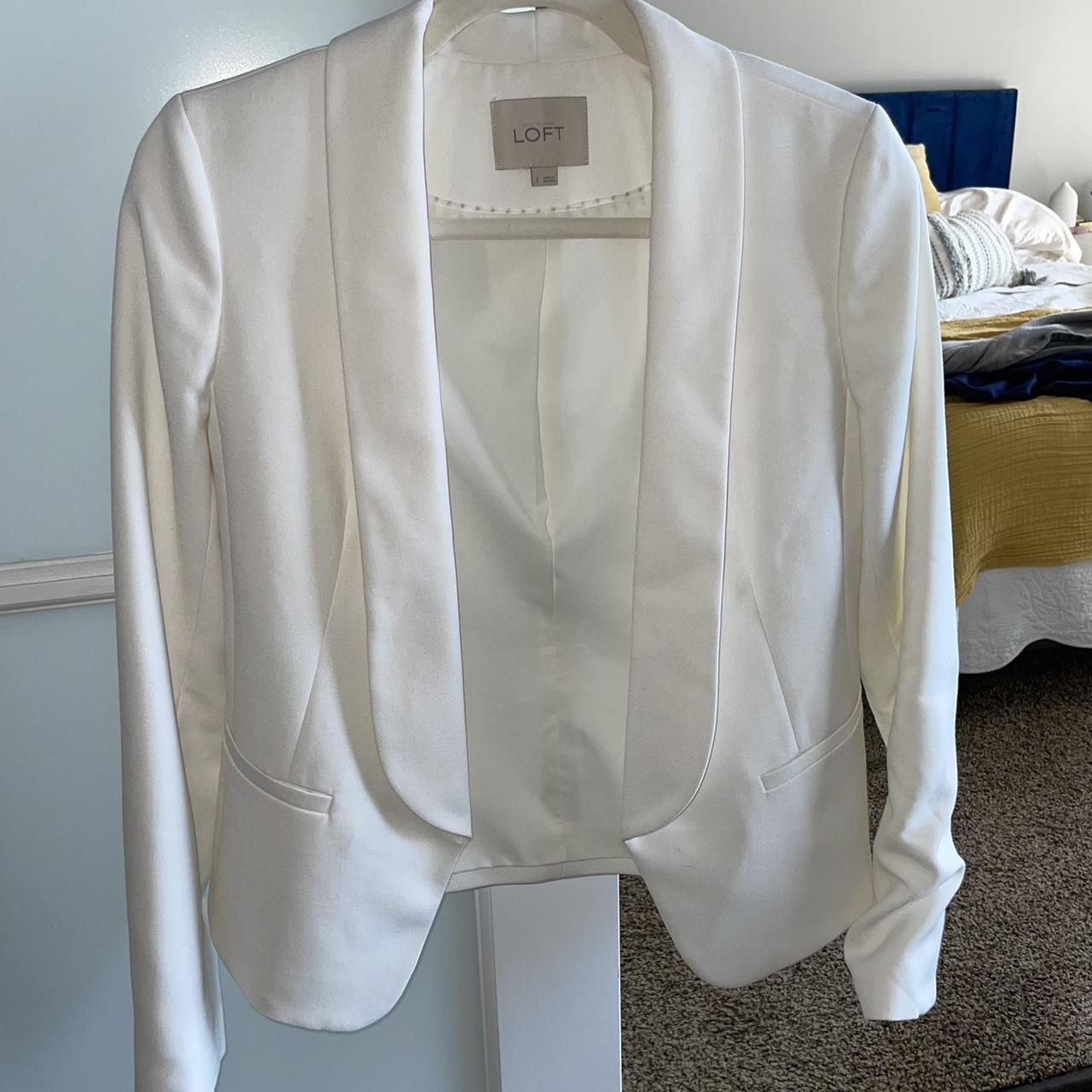 Loft white blazer. Moderate use and light stains in... - Depop