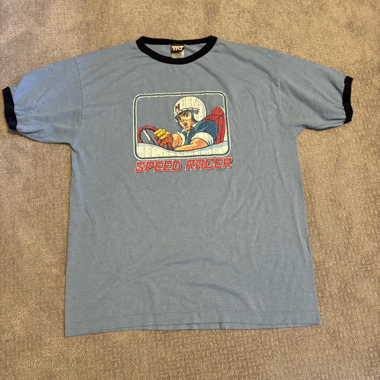 Depop payments only Y2K speed racer ringer tee Super... - Depop