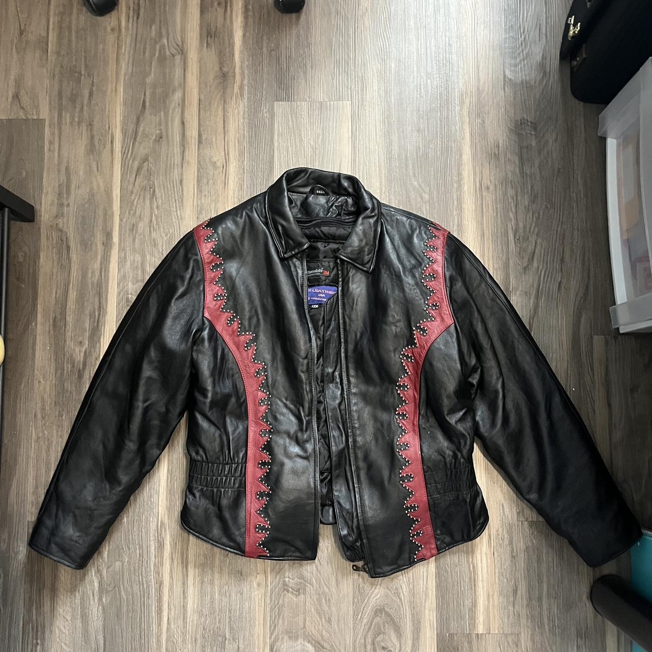 Vintage Vance leathers biker leather jacket.... - Depop