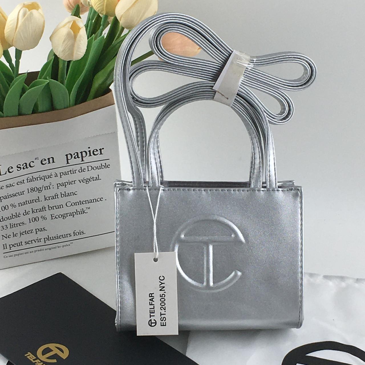 Telfar Silver Small Material 50% Polyurethane, 50%... - Depop