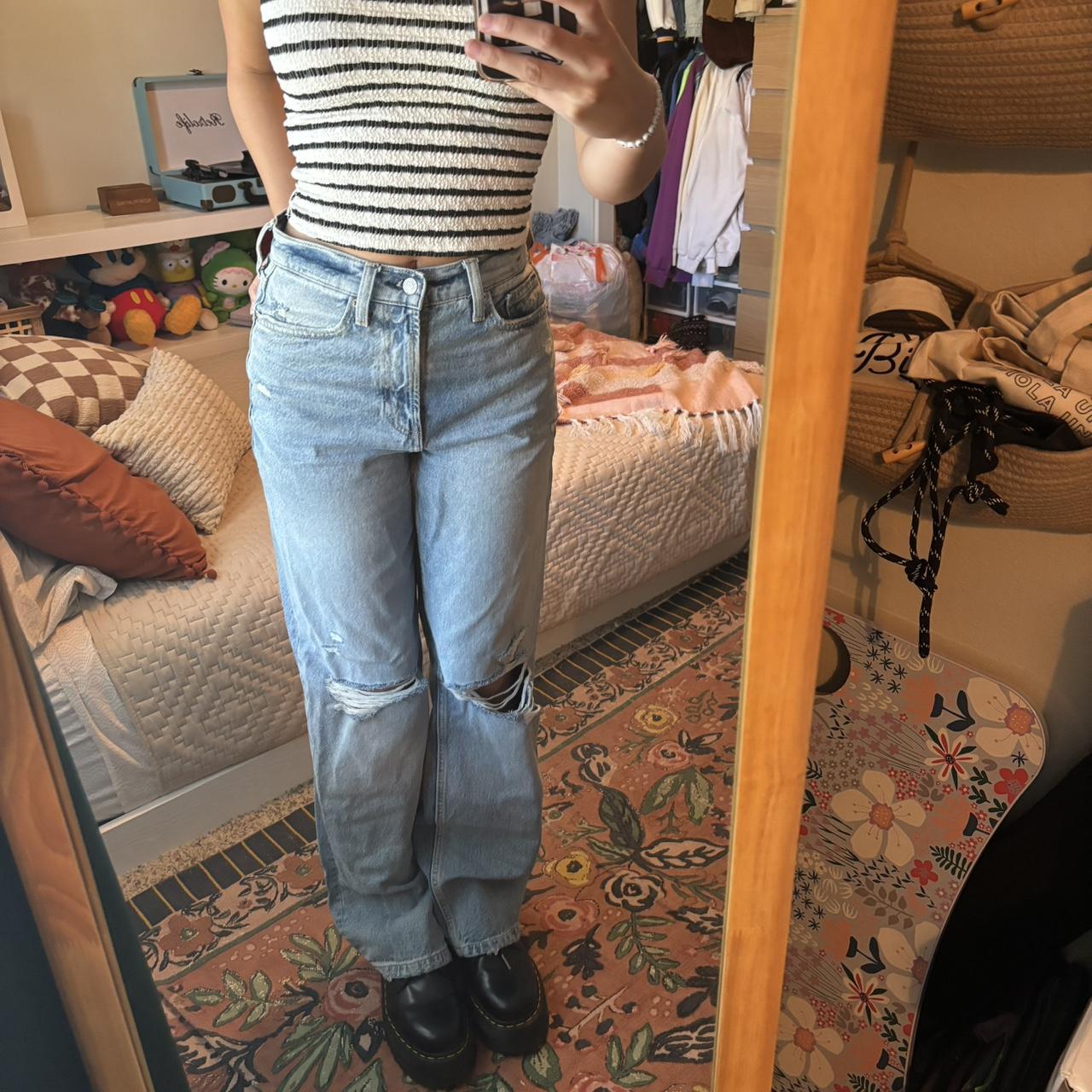 high rise arizona jean co. skater jeans model... - Depop