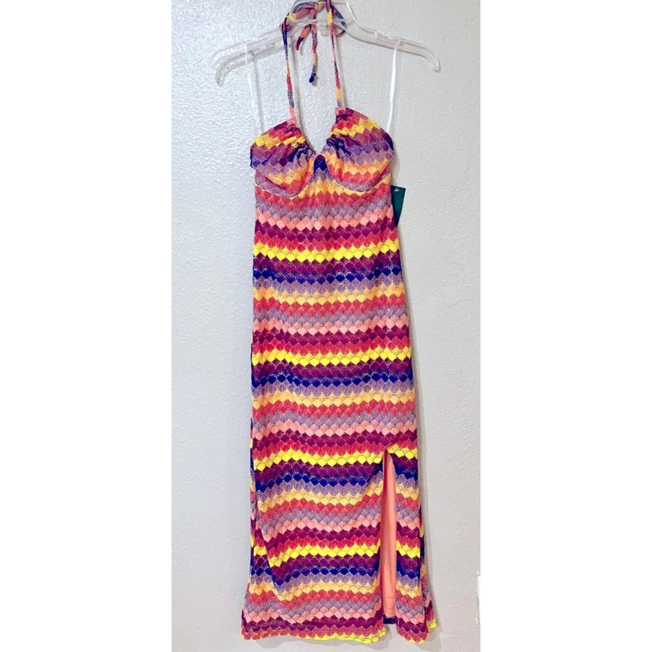Wild fable Crochet Slip Dress W/ Tie Back , Side... - Depop