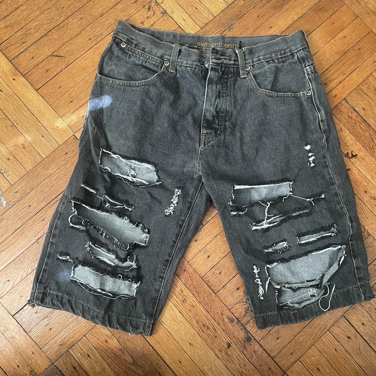 Ripped Jean Shorts (jorts) -size L -Brand:... - Depop