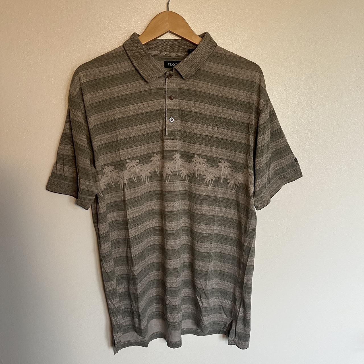 Vintage Izod Hawaiian striped Polo shirt Vintage... - Depop