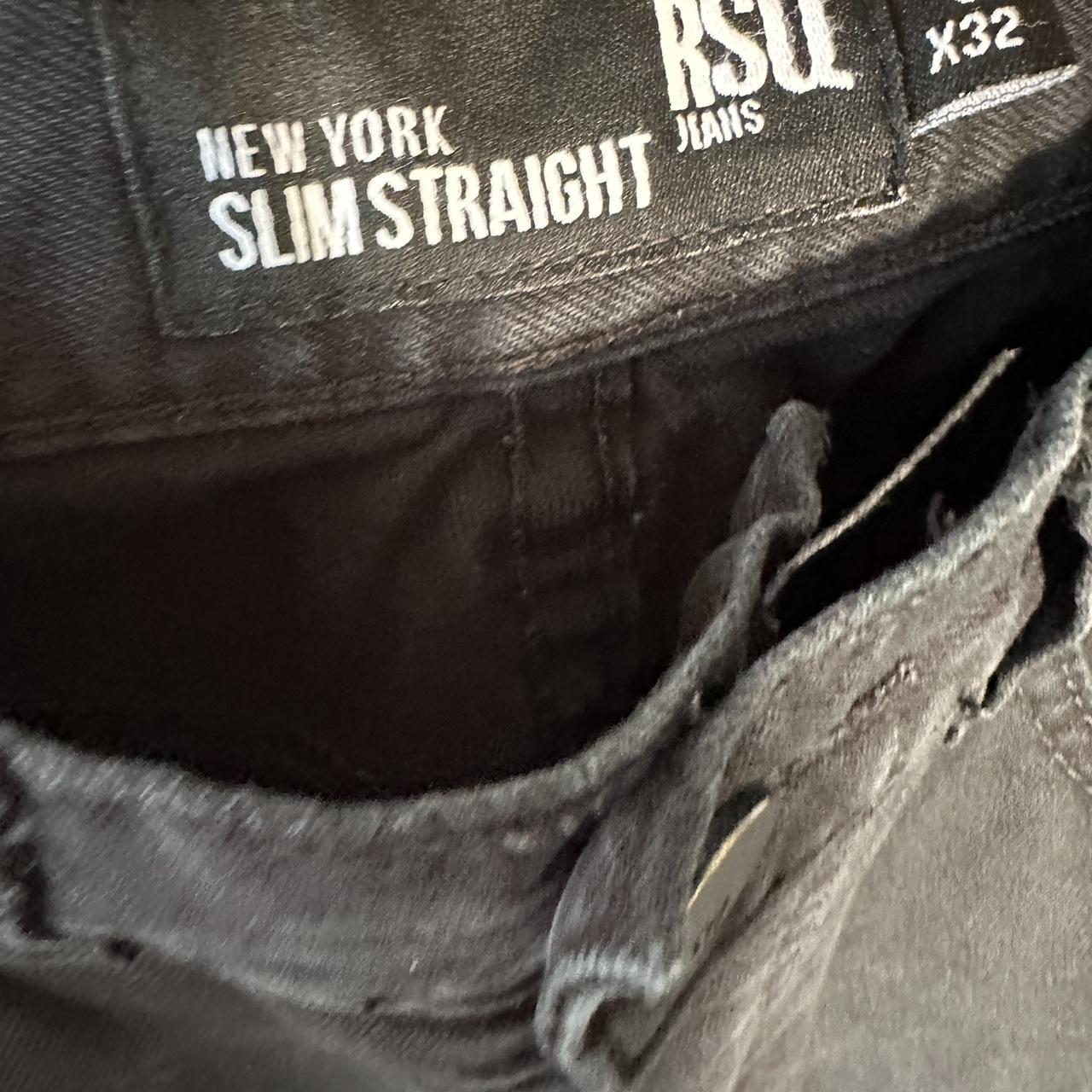 RSQ JEANS SLIM STRAIGHT 30x32 FADED BLACK - Depop