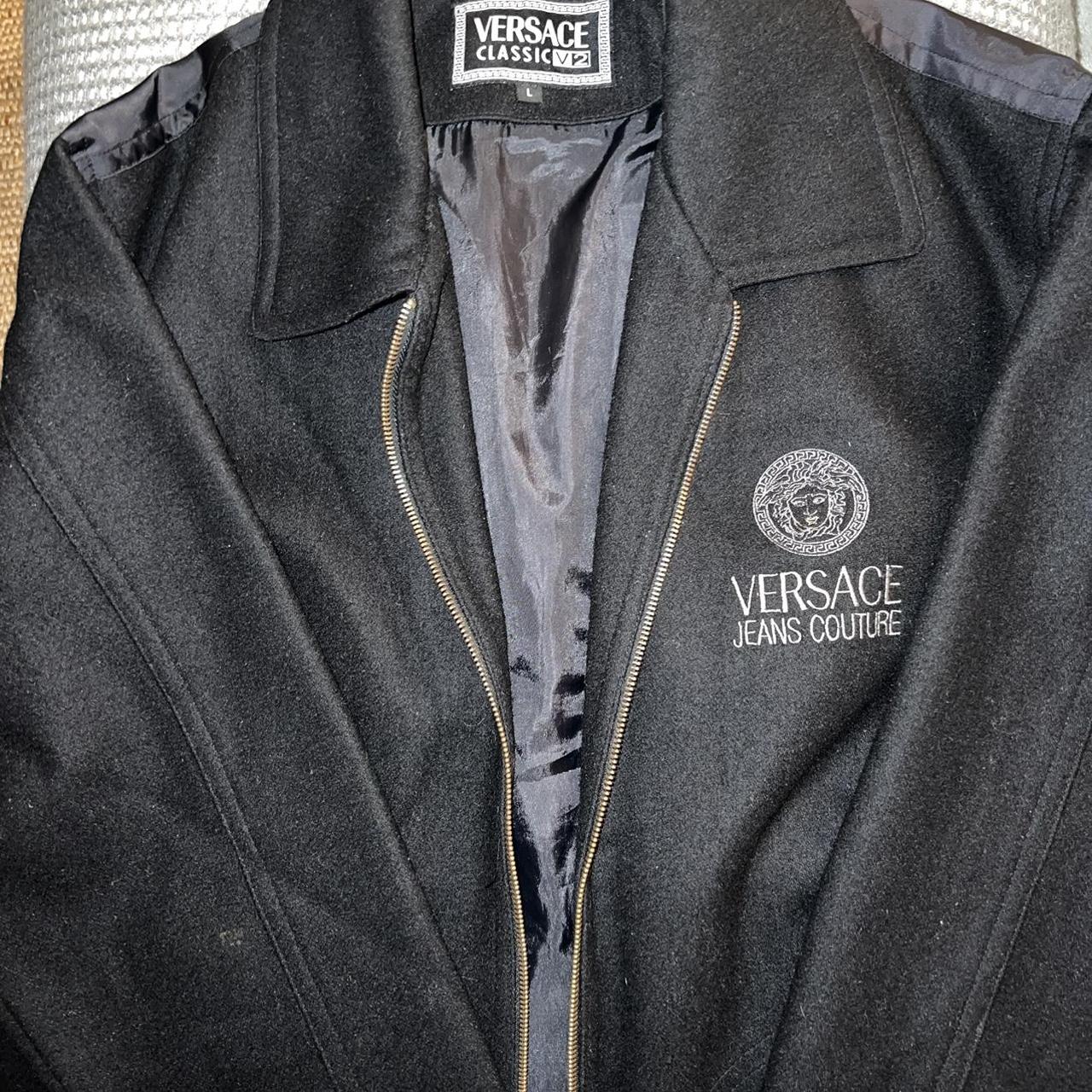Vintage Versace Logo Zip up jacket. ... - Depop