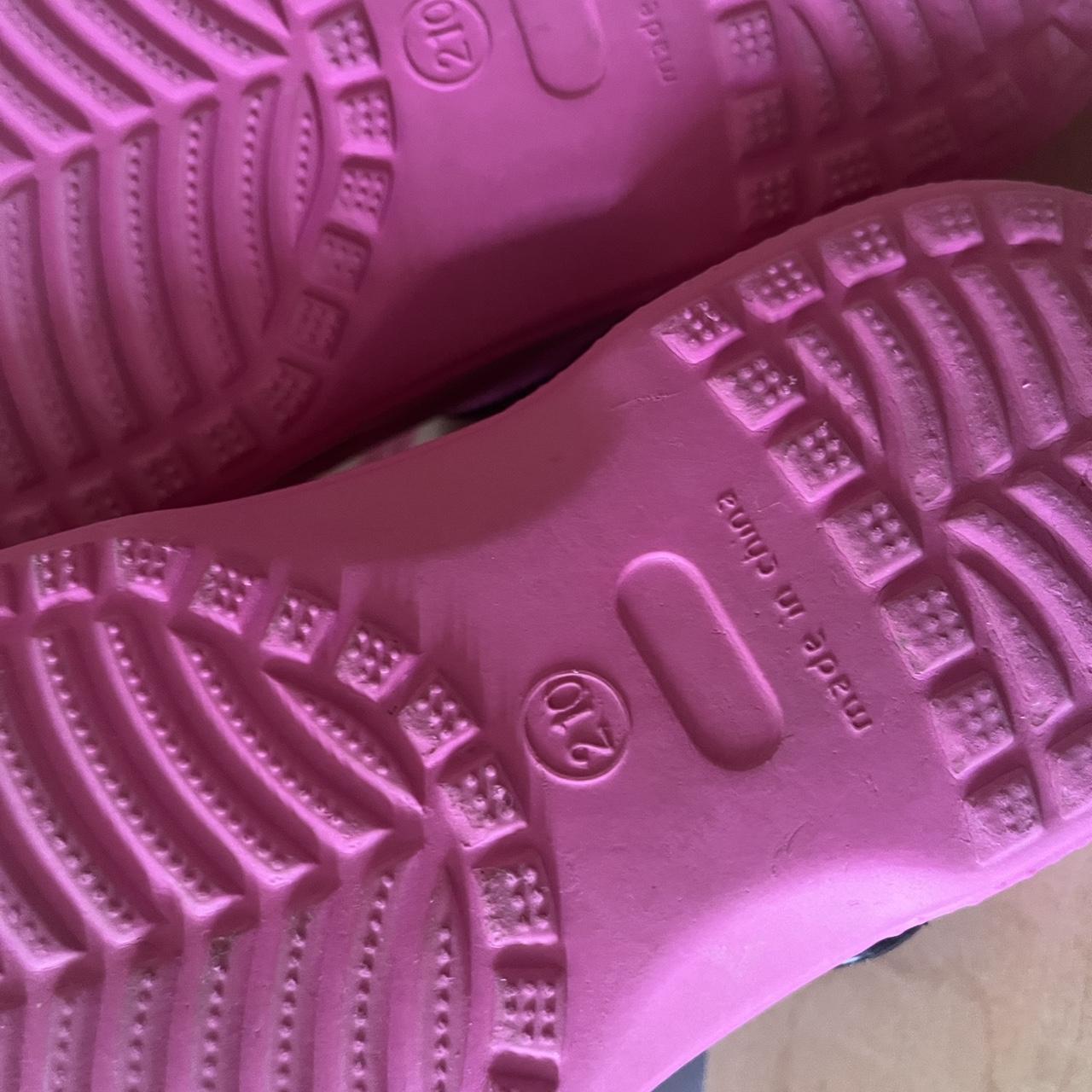 ribbon bow polkadot magenta pink crocs 21cm - super... | Depop