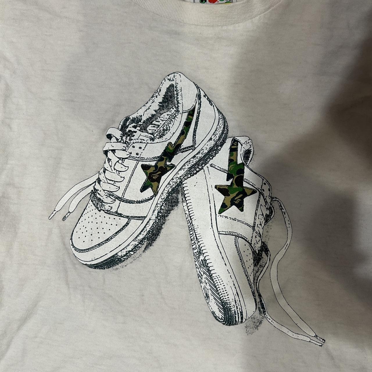 rare White and black BAPESTA camo tee #skater... | Depop