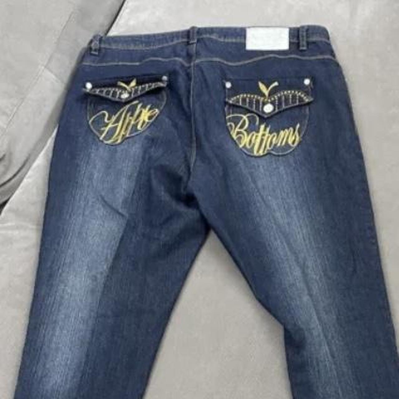 Apple Bottom women’s skinny stretch jeans 36x32 Y2K... - Depop