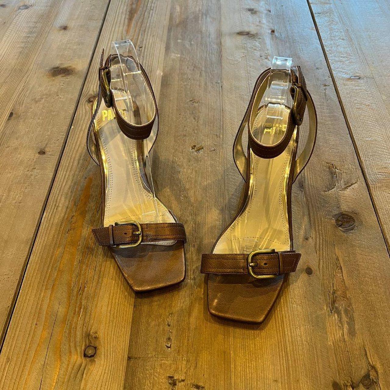 Paige Lydia Copper Leather Sandal Size 9... - Depop