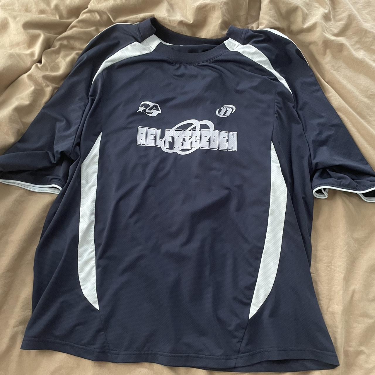 Navy Racing Tee - Aelfric Eden Oversized Size S,... - Depop