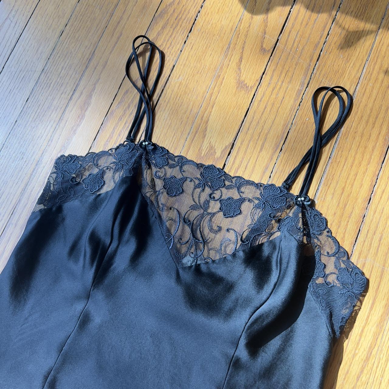 Wacoal vintage black lace cami top 90s lingerie silk... - Depop