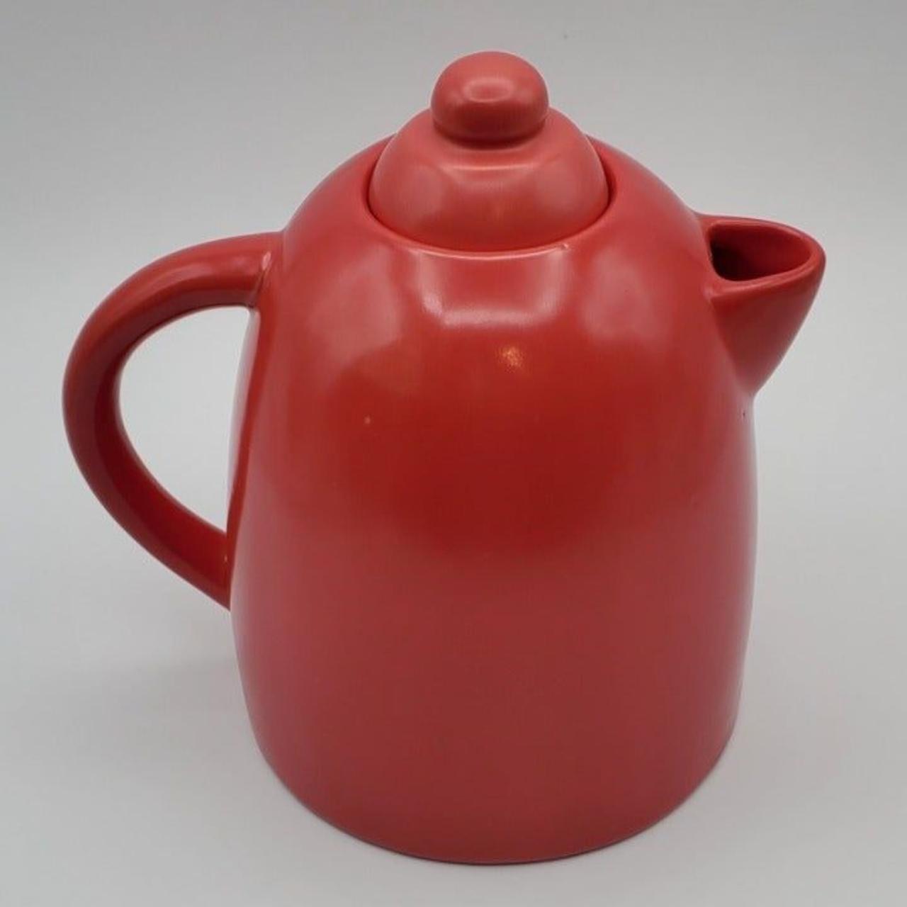 MSRF Inc Design Studio Tea Pot Pitcher Coral Ceramic... - Depop
