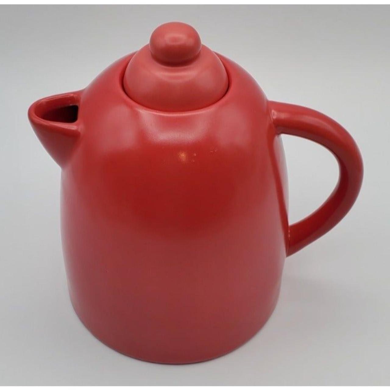 MSRF Inc Design Studio Tea Pot Pitcher Coral Ceramic... - Depop