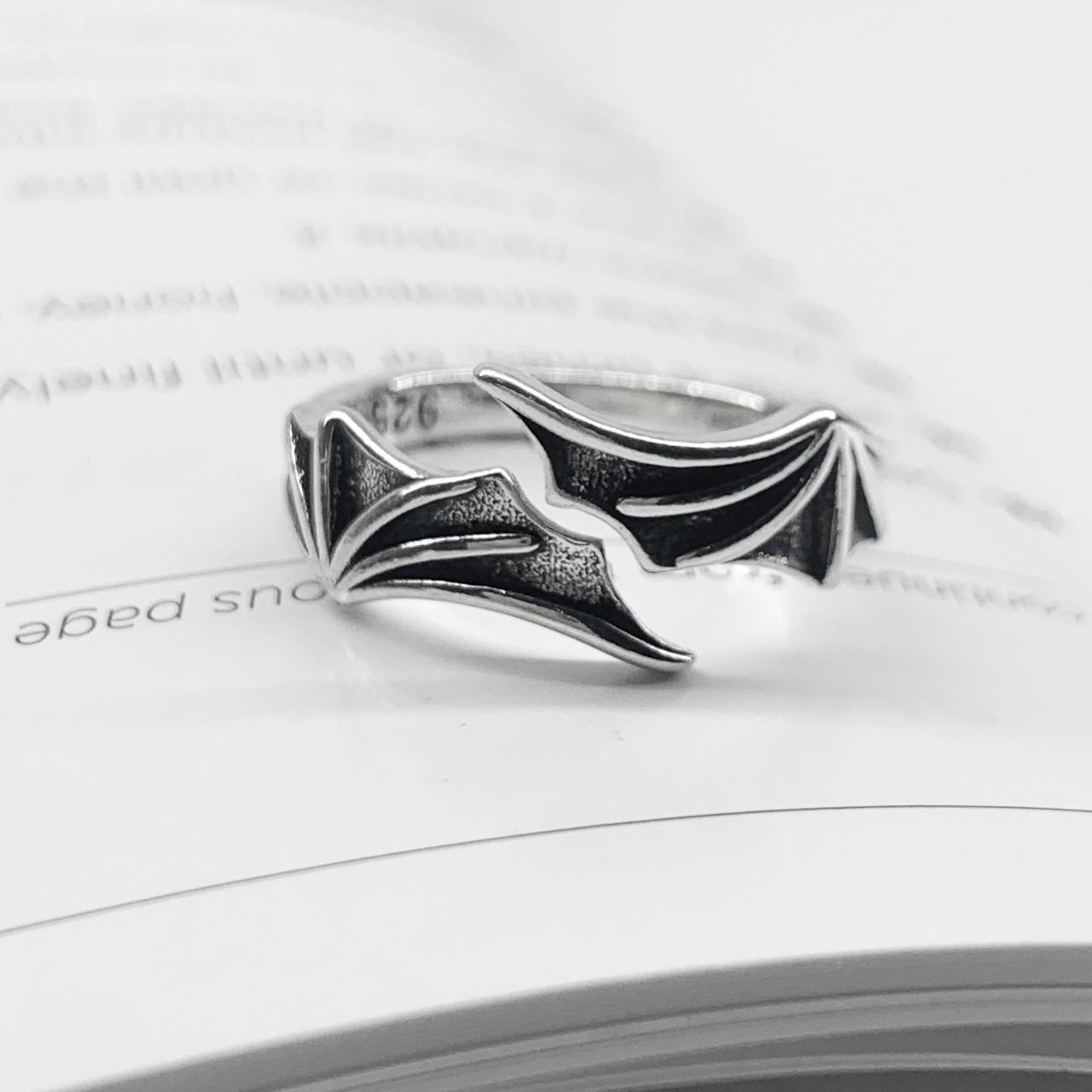 Silver Bat Winged Ring This can fit any finger size... - Depop