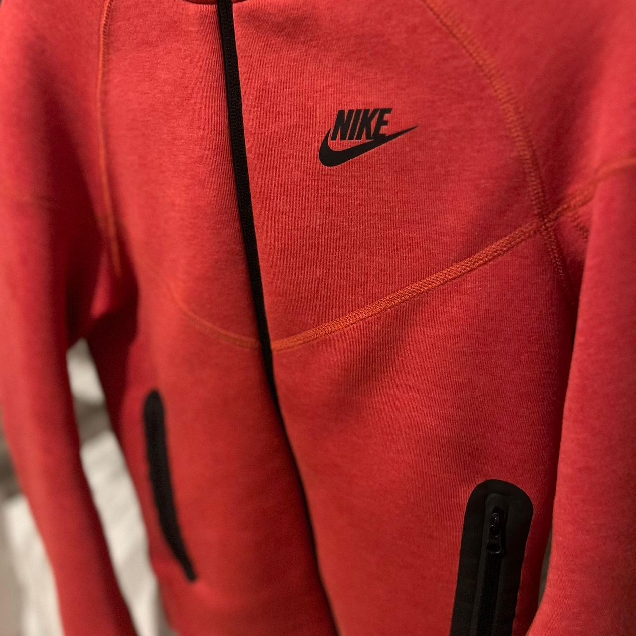 Red Nike Tech Fleece. Only worn once so in excellent... - Depop