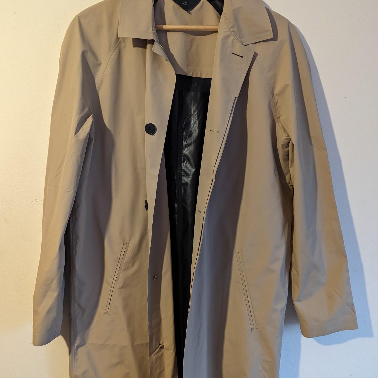 Superdry Cult Studio beige tech overcoat 100%... - Depop