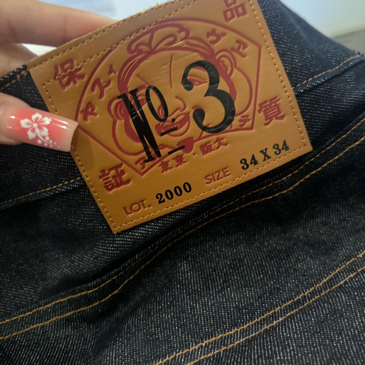 Evisu x hello kitty jeans with embroidered... - Depop