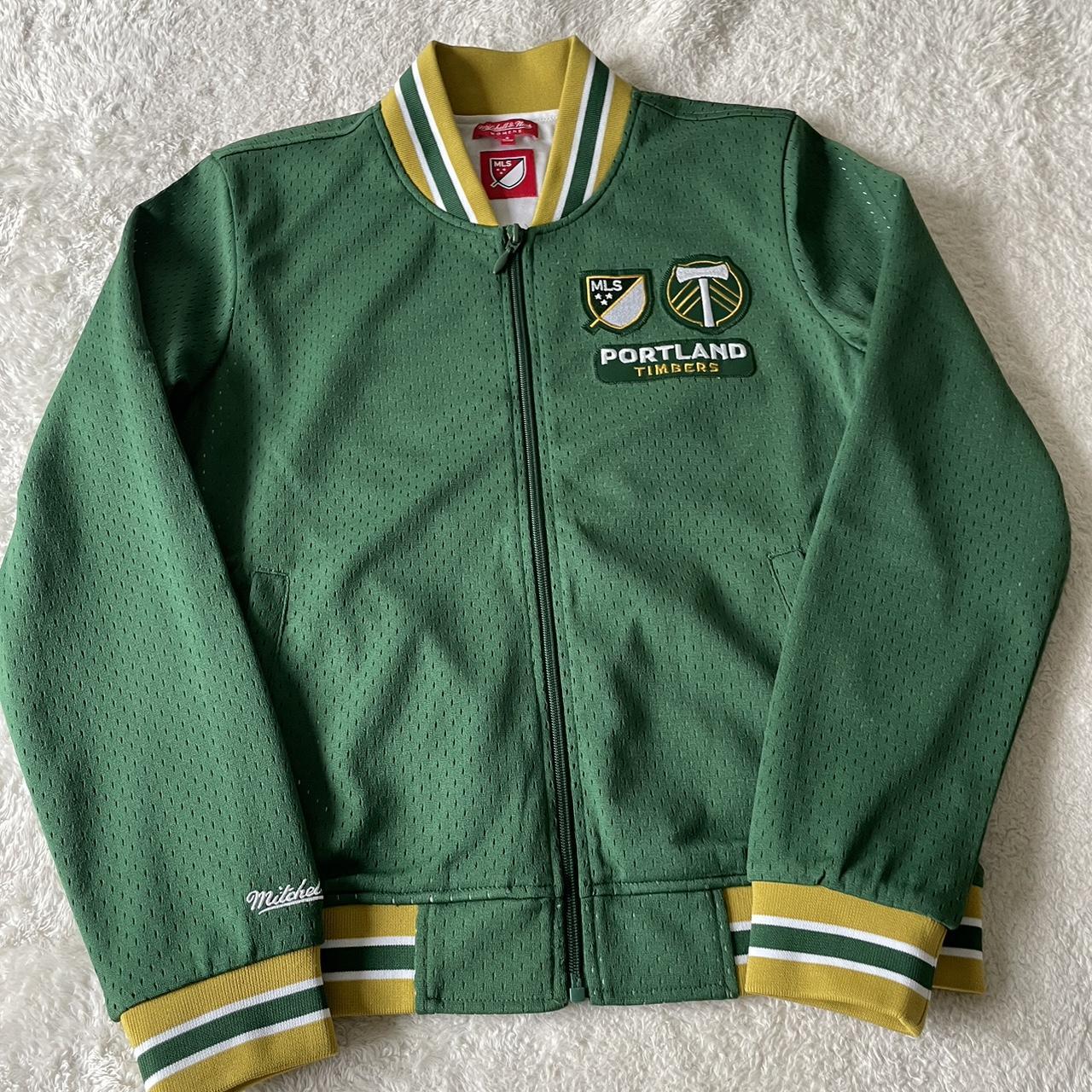 Green and Yellow Portland Timbers Jacket in... - Depop
