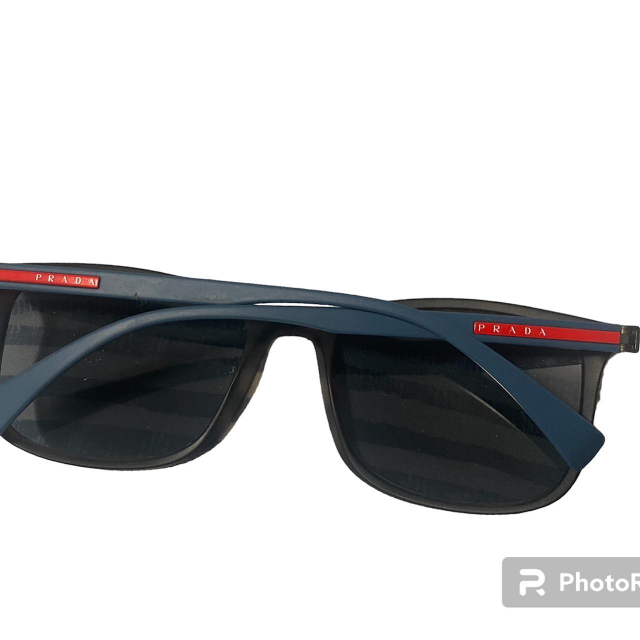 Prada Men's Blue and Red Sunglasses | Depop