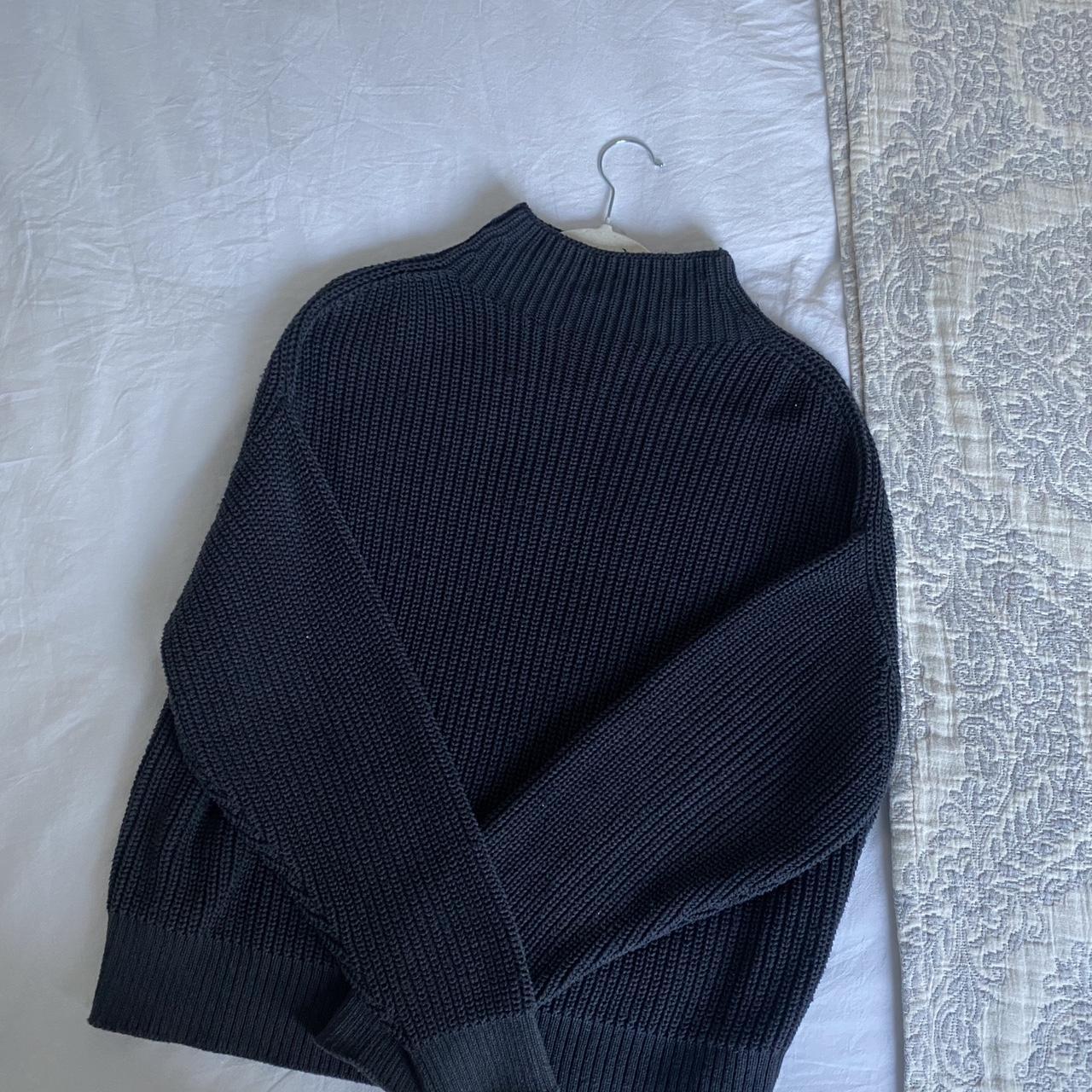 Dark grey weekday sweater, mock neck, oversized.... - Depop