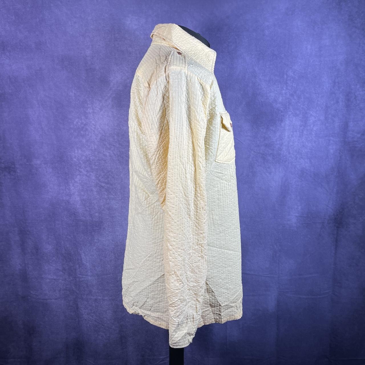 Vintage Yellow "BonHomme" Crinkle Button Up Dagger... - Depop