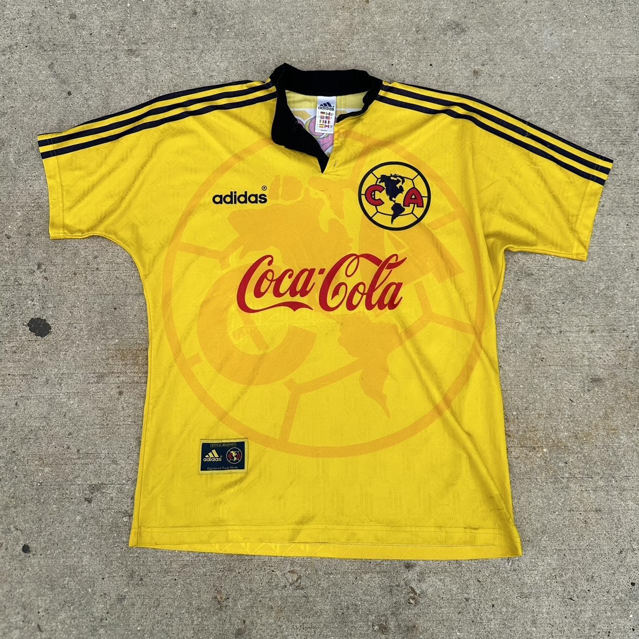 Vintage 90s adidas club america soccer jersey large... - Depop