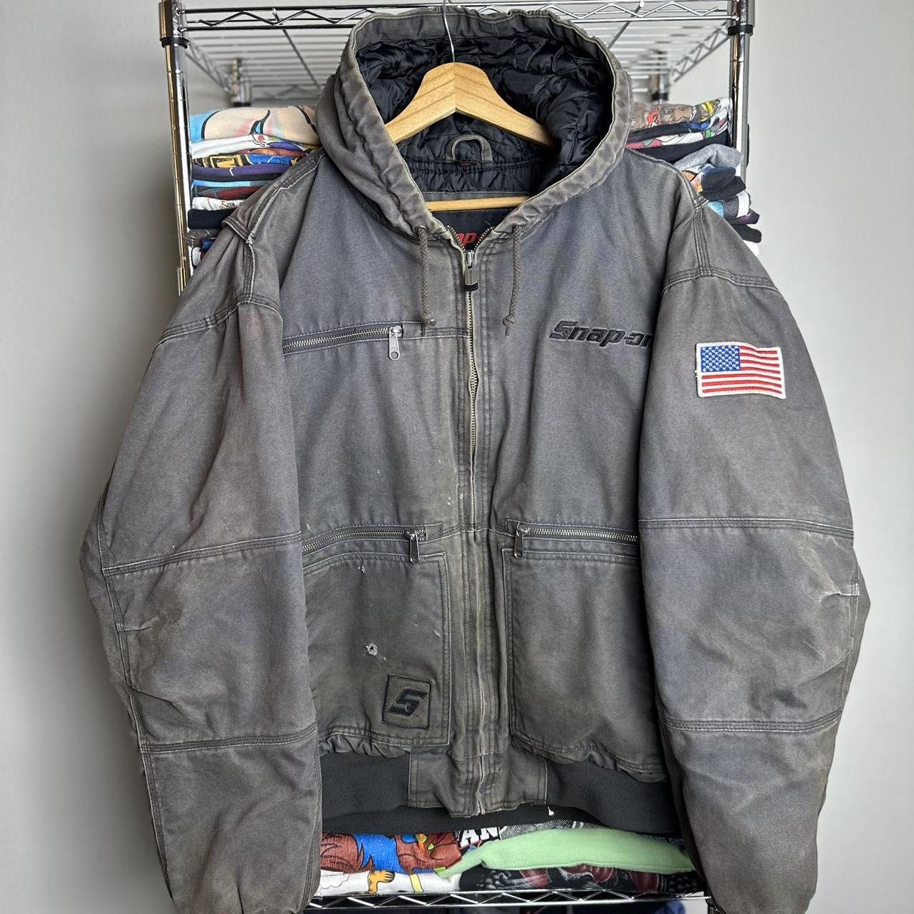 Snap on jacket size 2XL Faded Wash recommended... | Depop