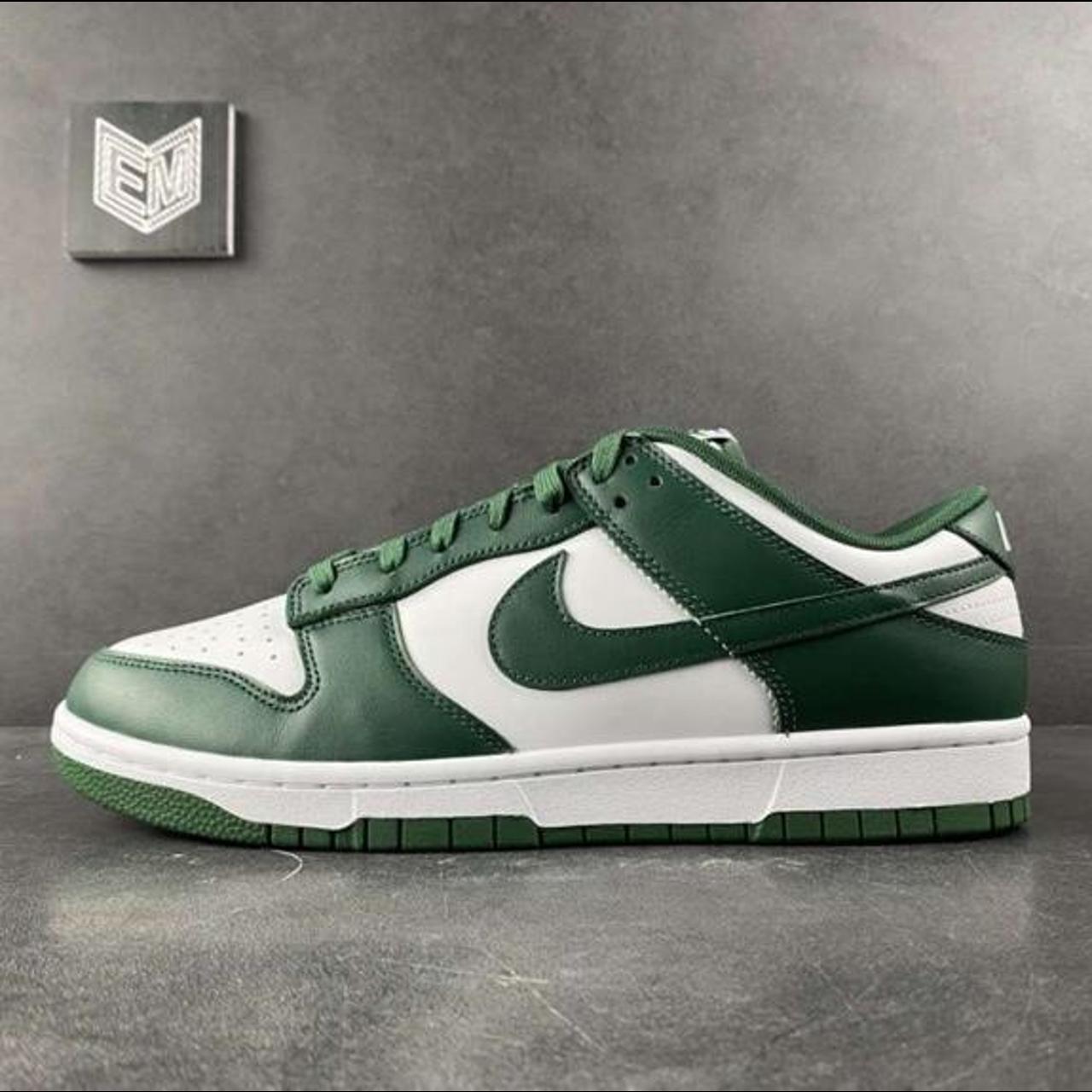 Nike Dunk Low Michigan State Green and White... - Depop