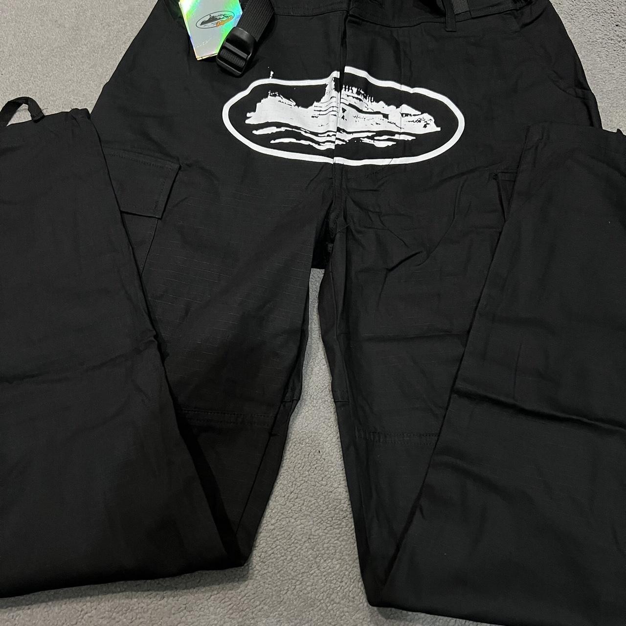 Corteiz Cargos Black and White Yellow label RRP £125 - Depop