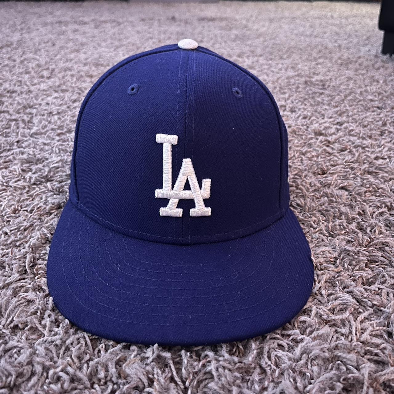 Blue LA Dodgers Fitted 7 1/2 - Depop