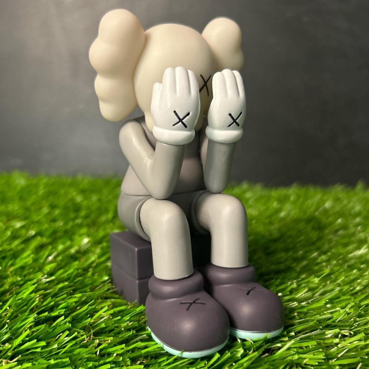 Mens Vintage Y2K Grey KAWS Sitting Figure Room Decor... - Depop