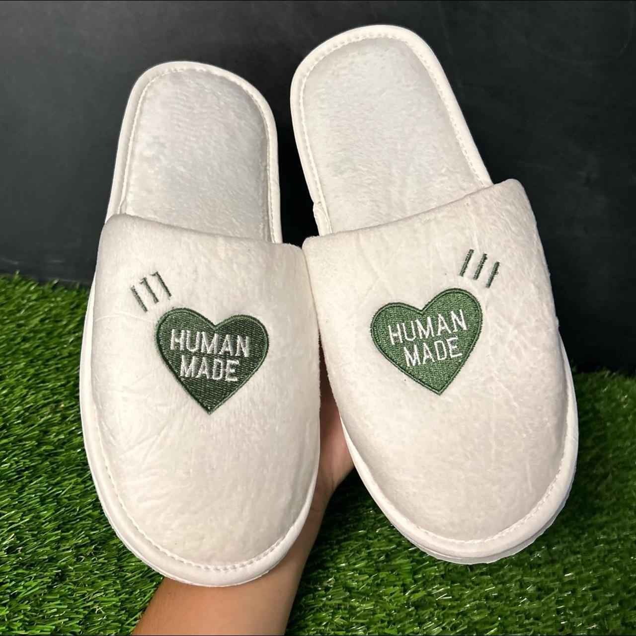 Mens Vintage Y2K Human Made Embroidered Slippers Men... - Depop