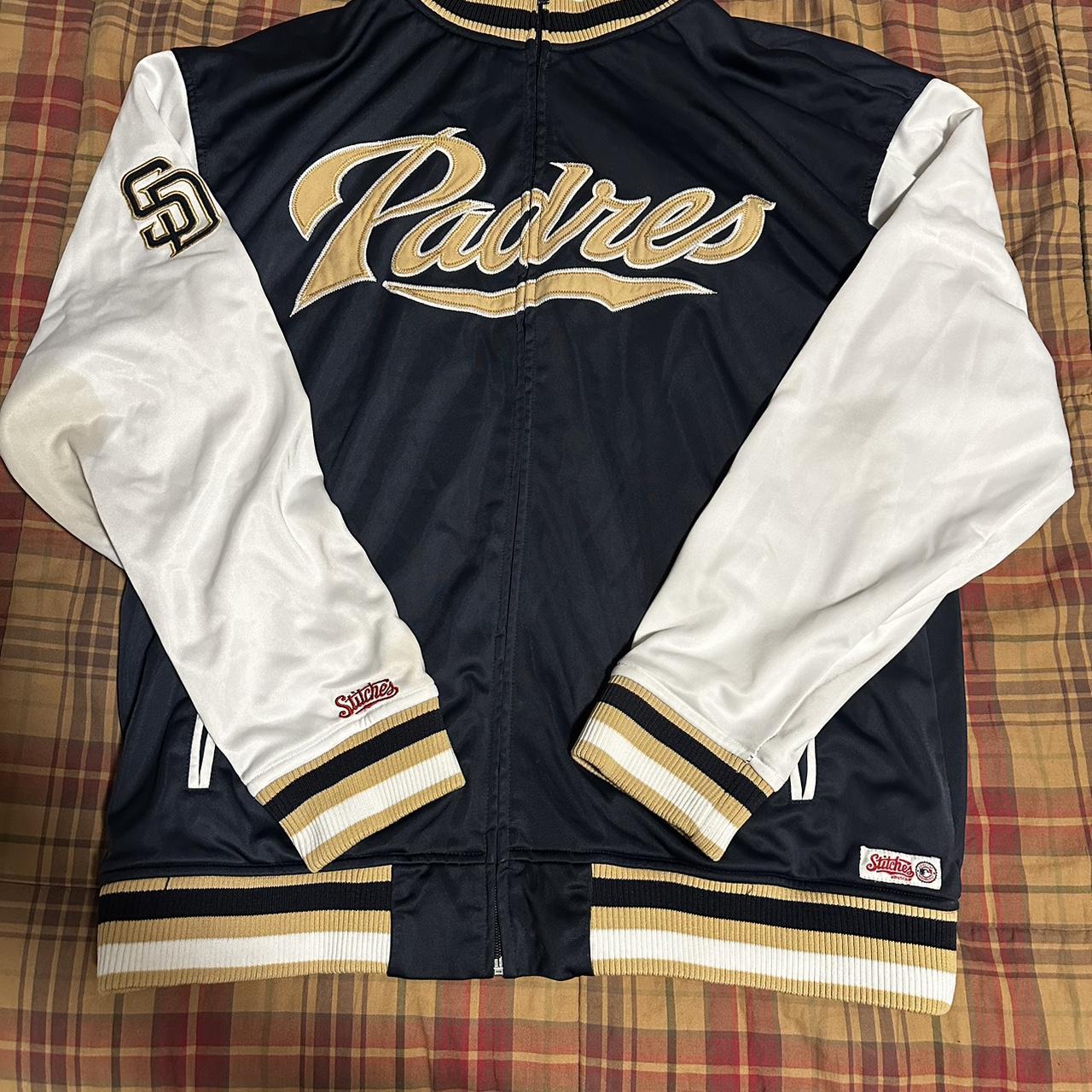 stitches athletic gear padres jacket size... - Depop