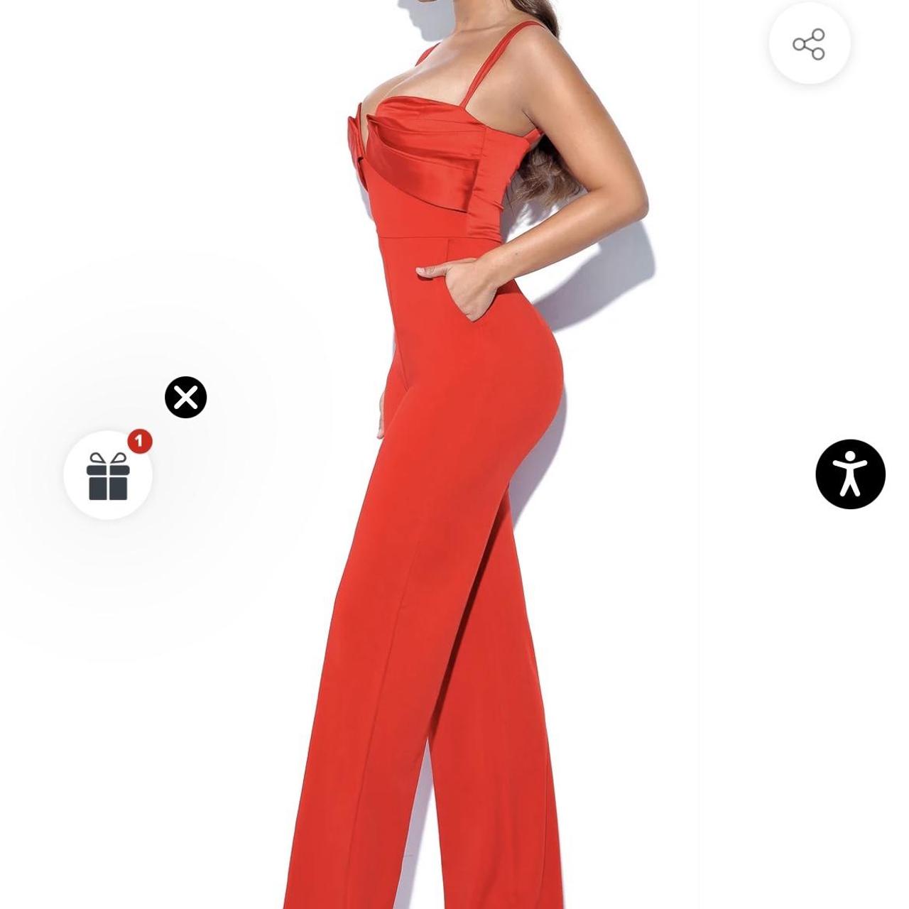 Miss Circle Red Jumpsuit Size: Medium Worn once - Depop