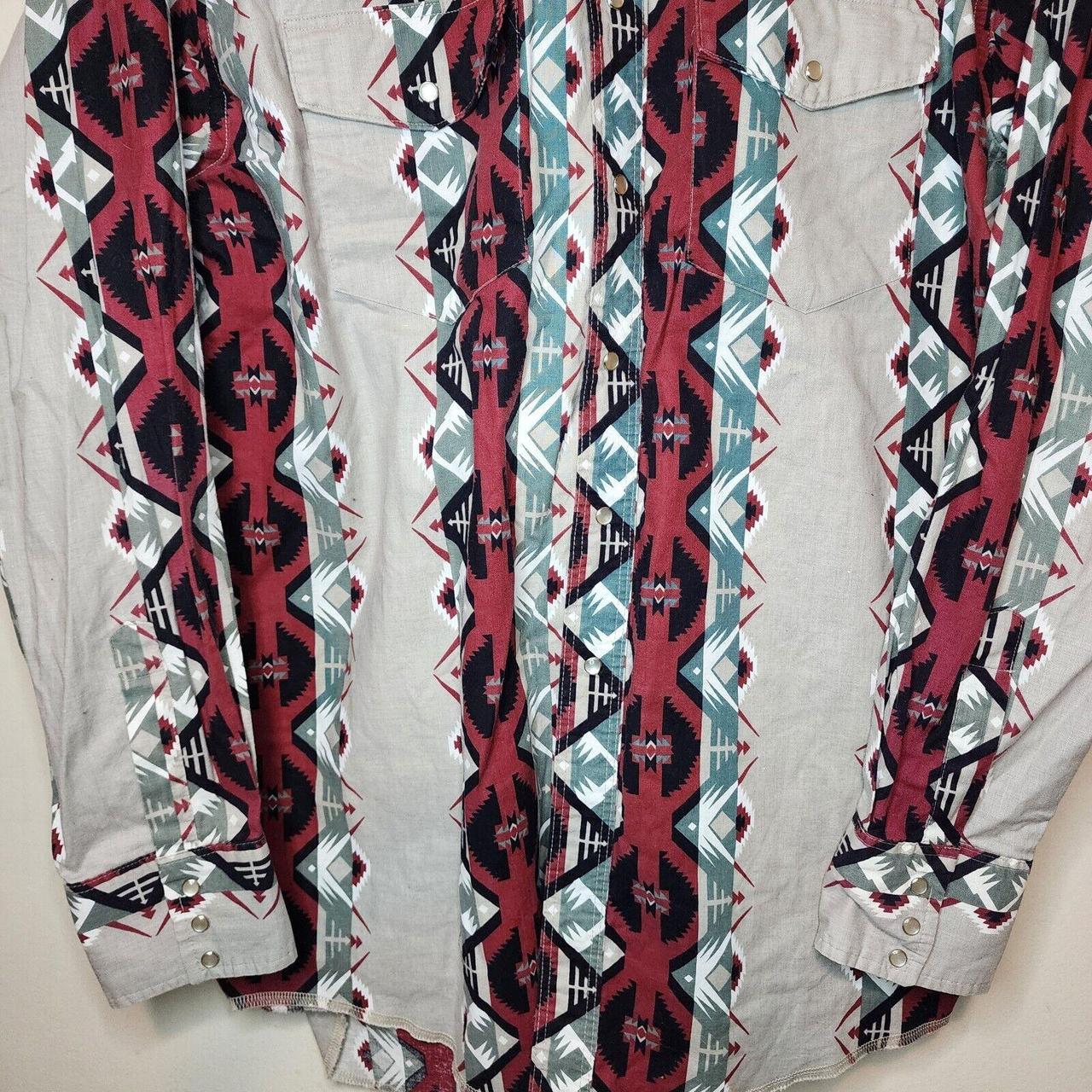 Wrangler Checotah Mens Shirt Western Aztec Pearl... - Depop
