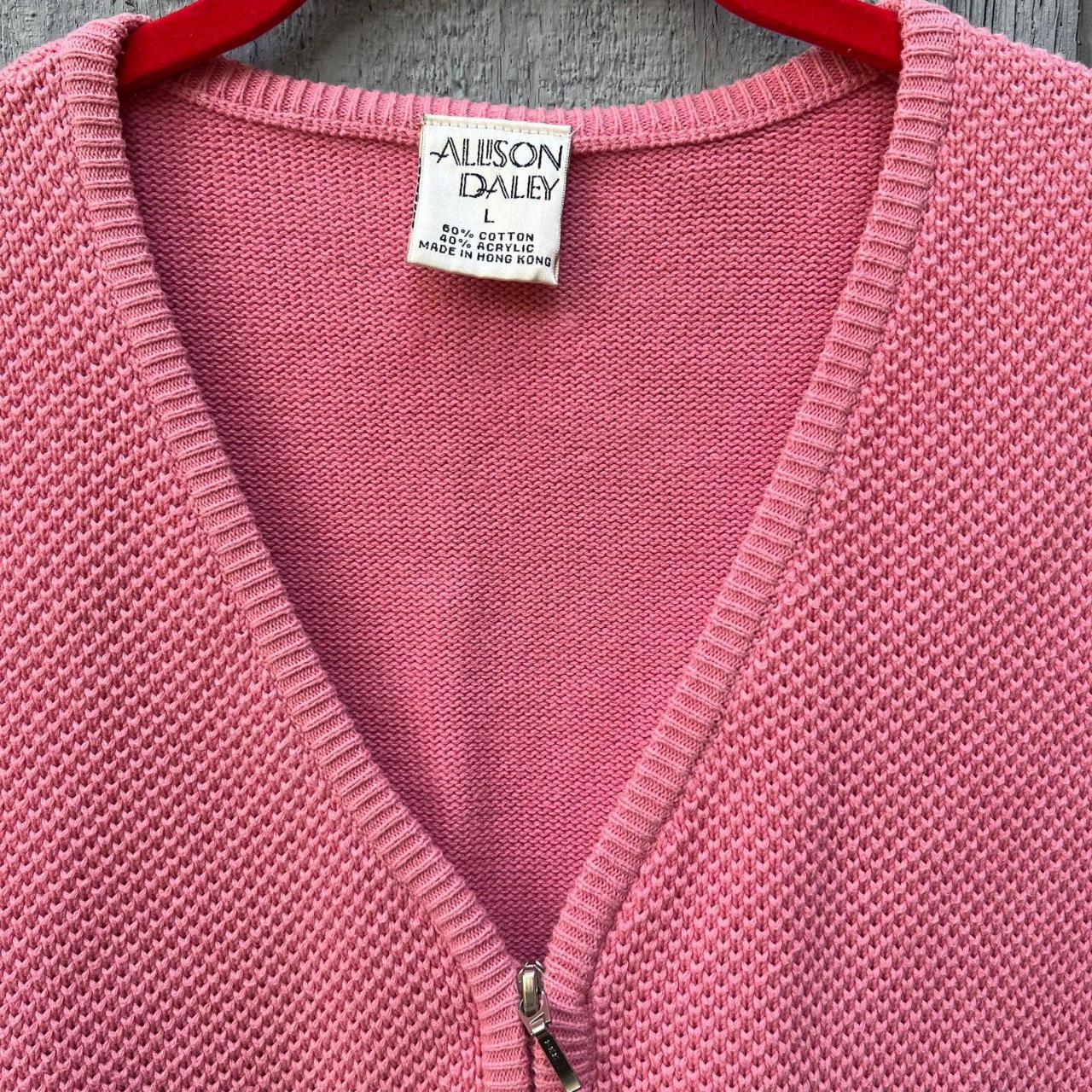 Allison Daley womens vintage cotton blend pink zip... - Depop