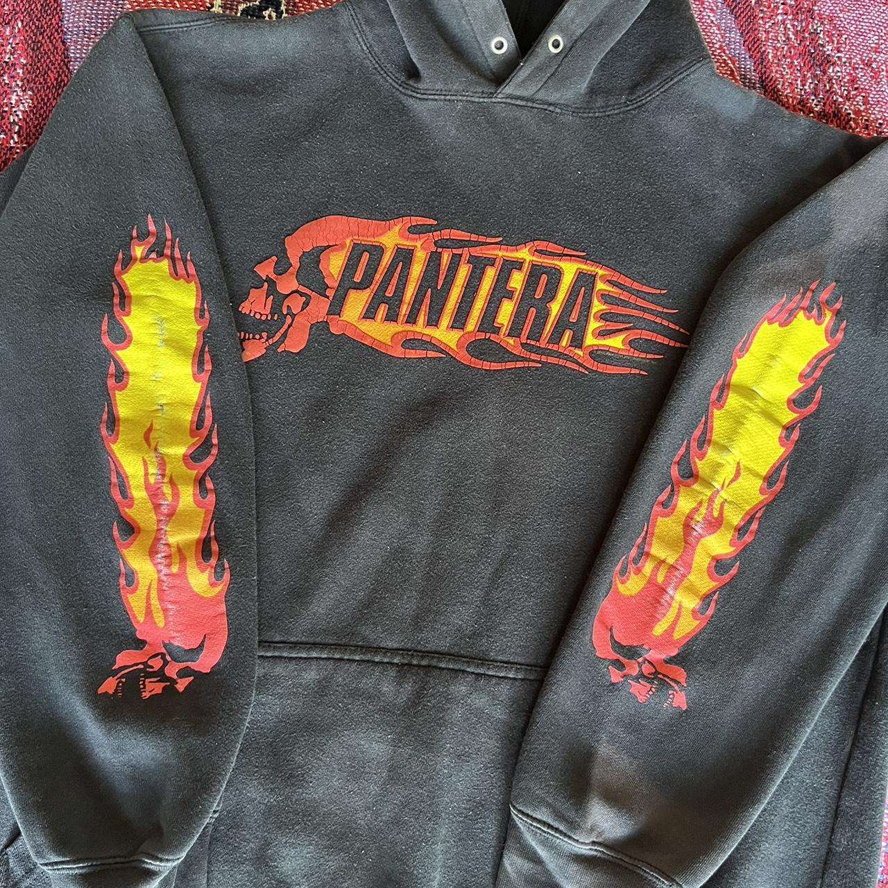 Super sick ‘03 Pantera Band Skull & Flame rare... - Depop