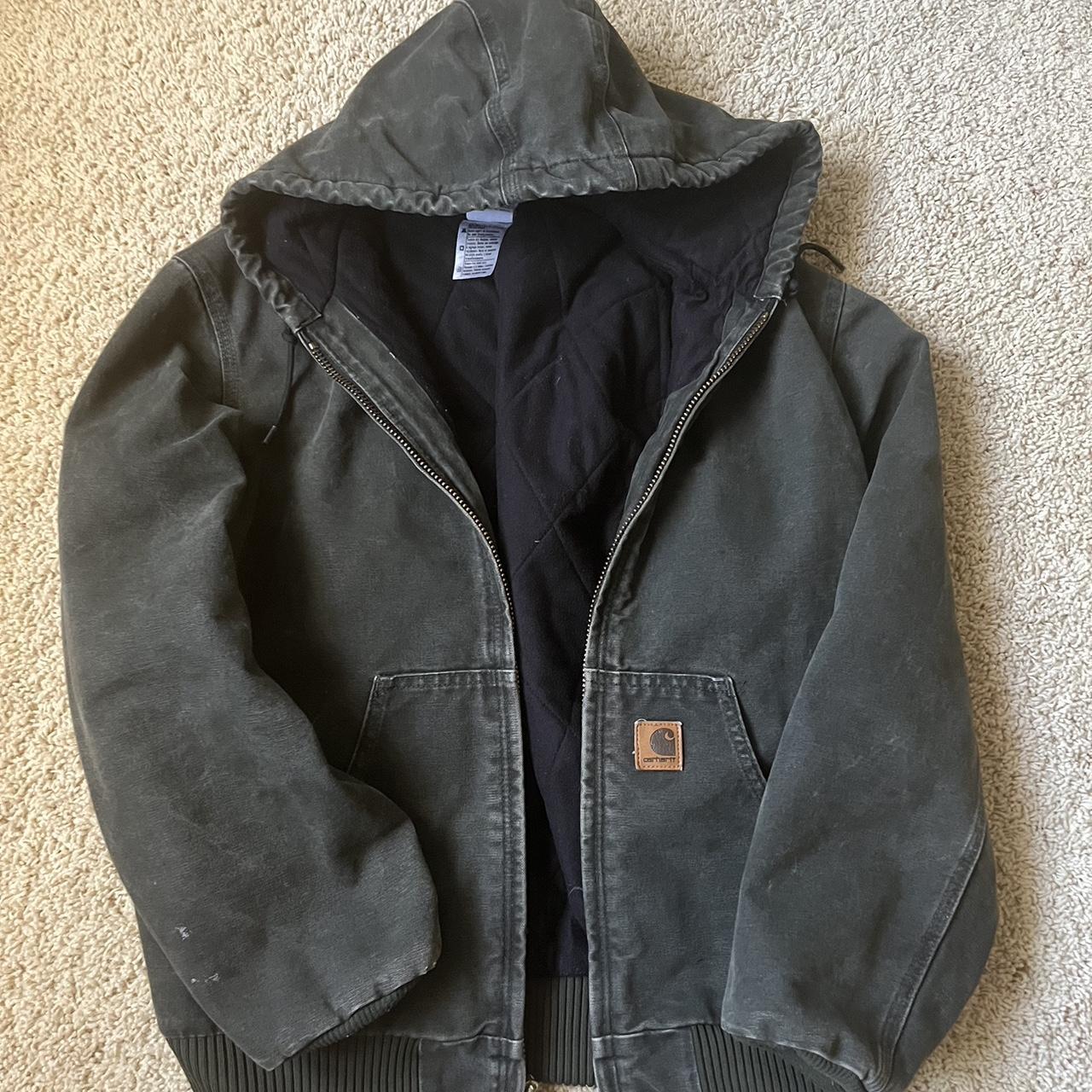 Green Carhartt Jacket Incredibley nice sun fading,... - Depop