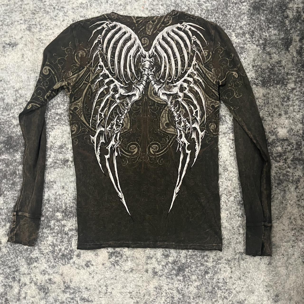 brown affliction long sleeve send offers tags:... - Depop
