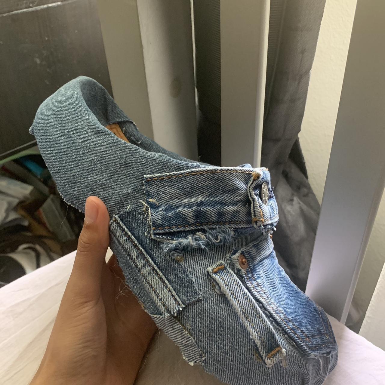 Custom denim crocs up cycled 😊😁 - Depop